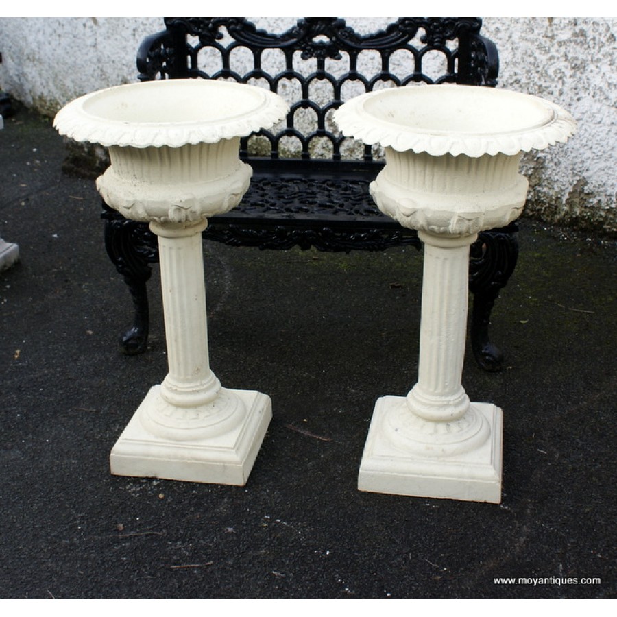 Cast Iron Column Urn - Moy Antiques